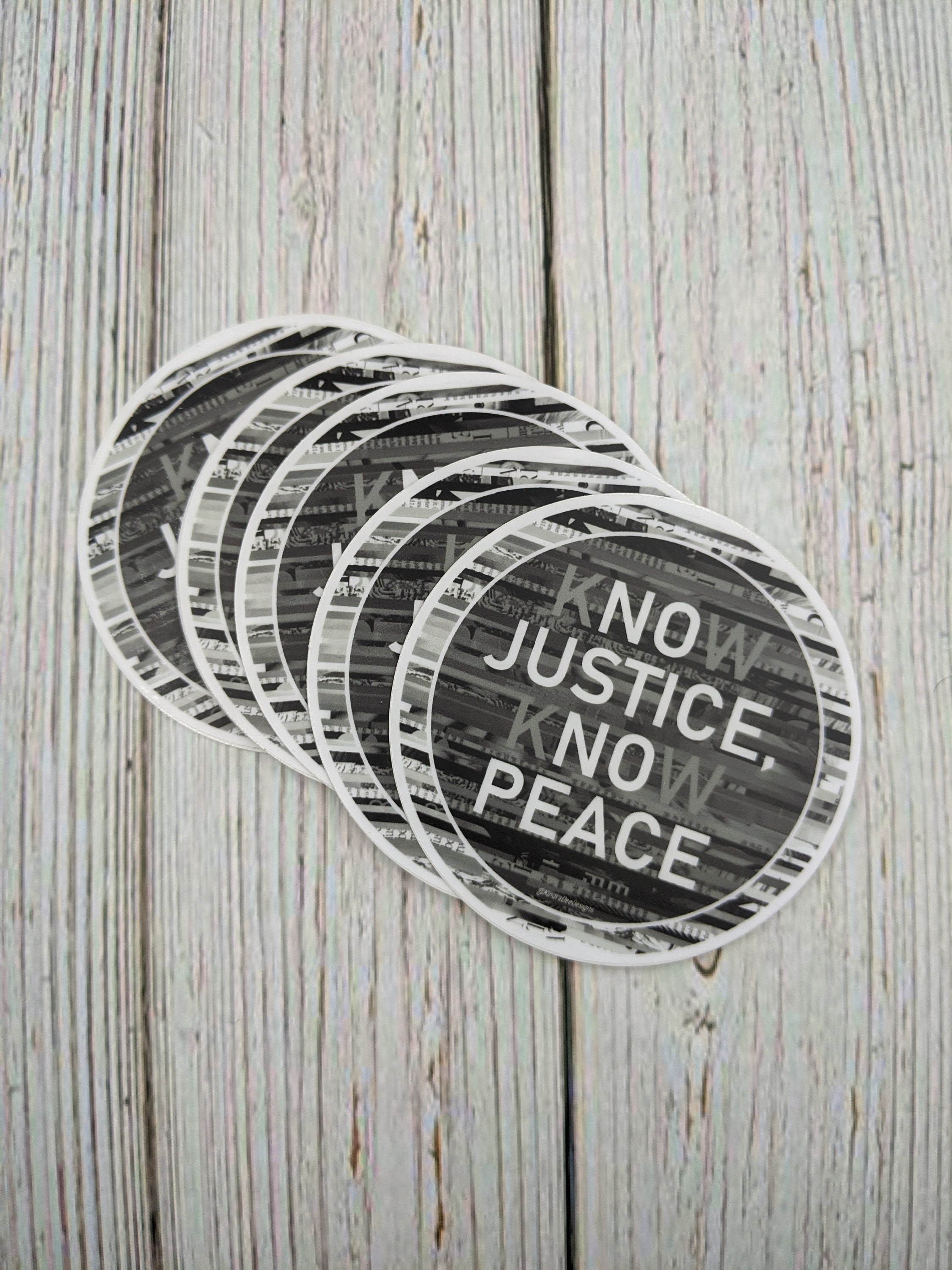 Know Justice Know Peace Sticker - 3" Round Vinyl, Matte Finish - Etsy