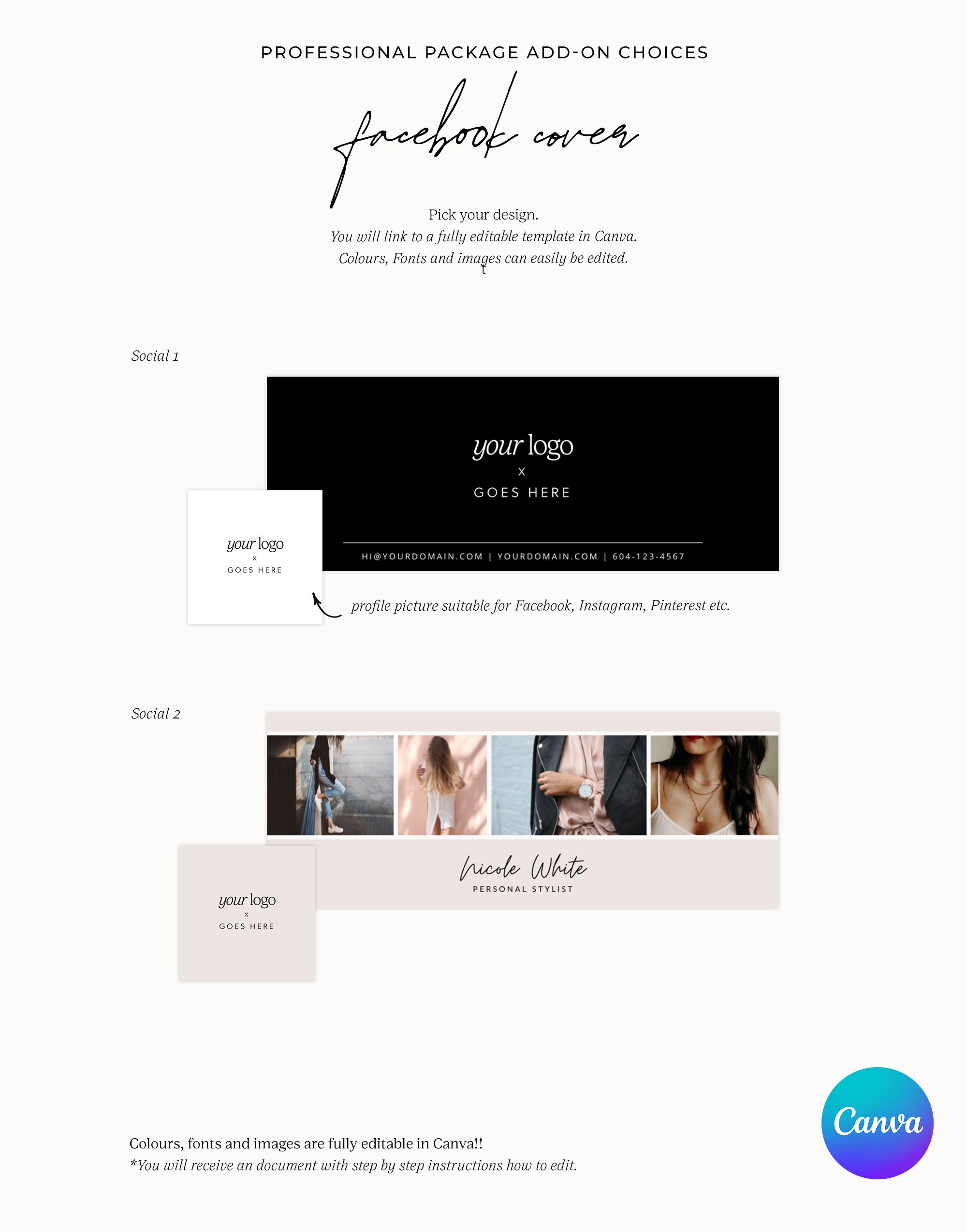 Stationery Paper & Party Supplies Makeup Artist Logo Package ...