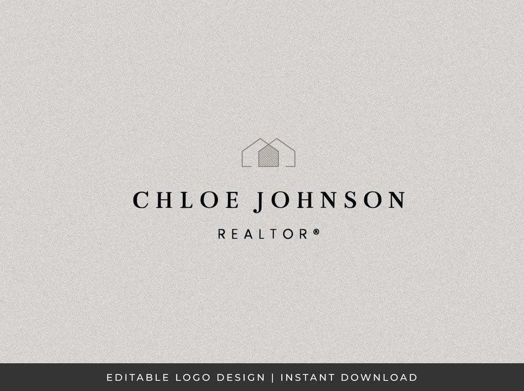 Editable Real Estate Logo Design, Realtor Logo, DIY House Logo ...