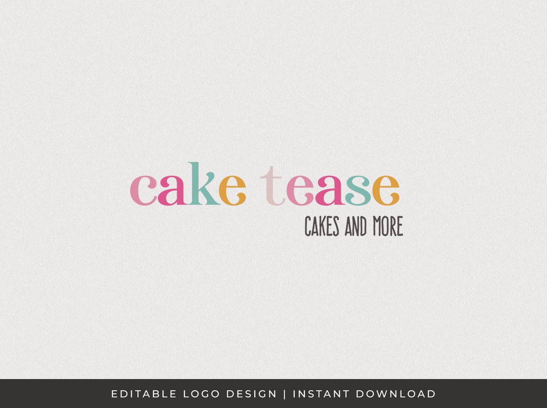 Editable Logo Design, Colorful Bakery Logo Template, DIY Beauty Logo ...