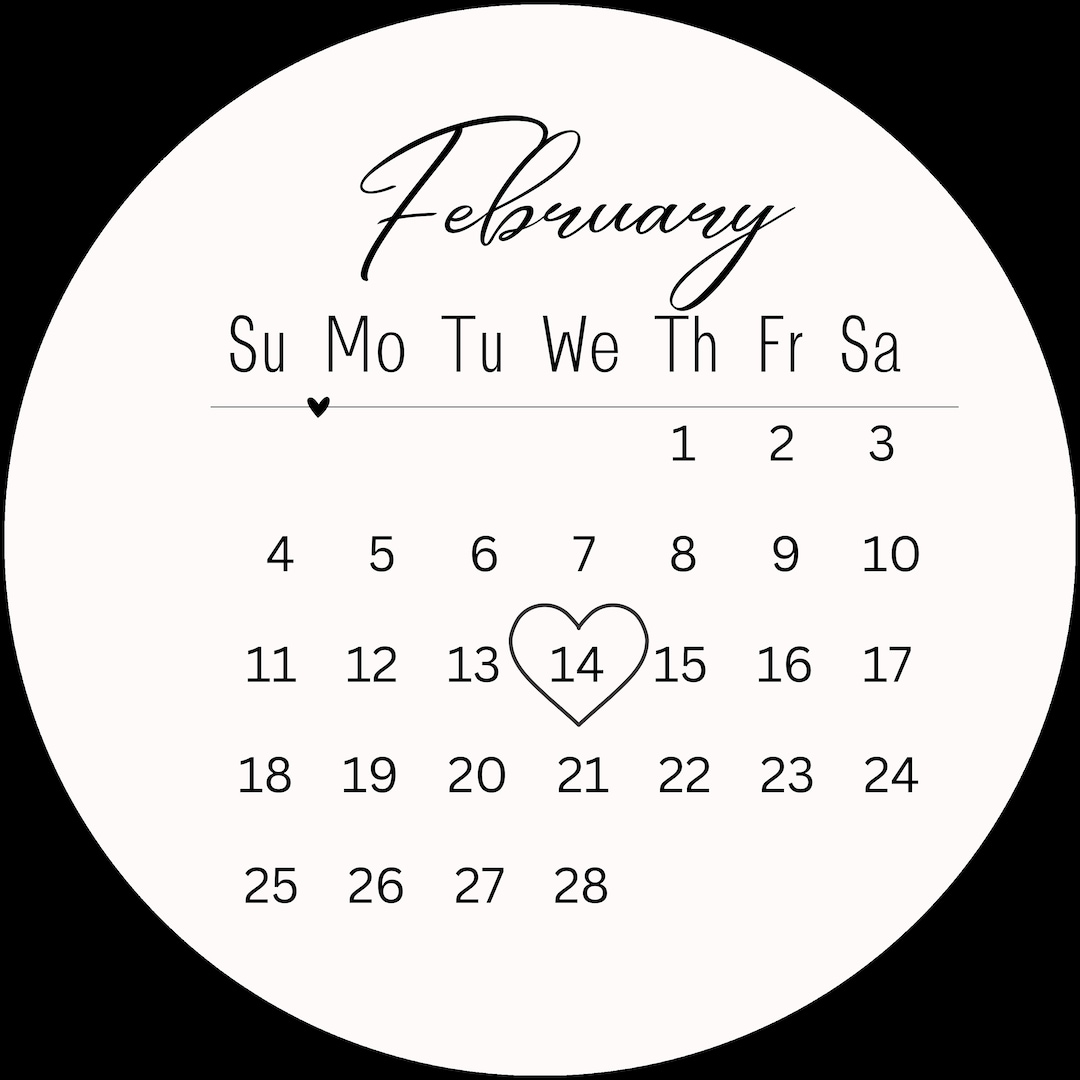 February 2024 Calendar for Calendar Heart Burn Away Cake - Etsy