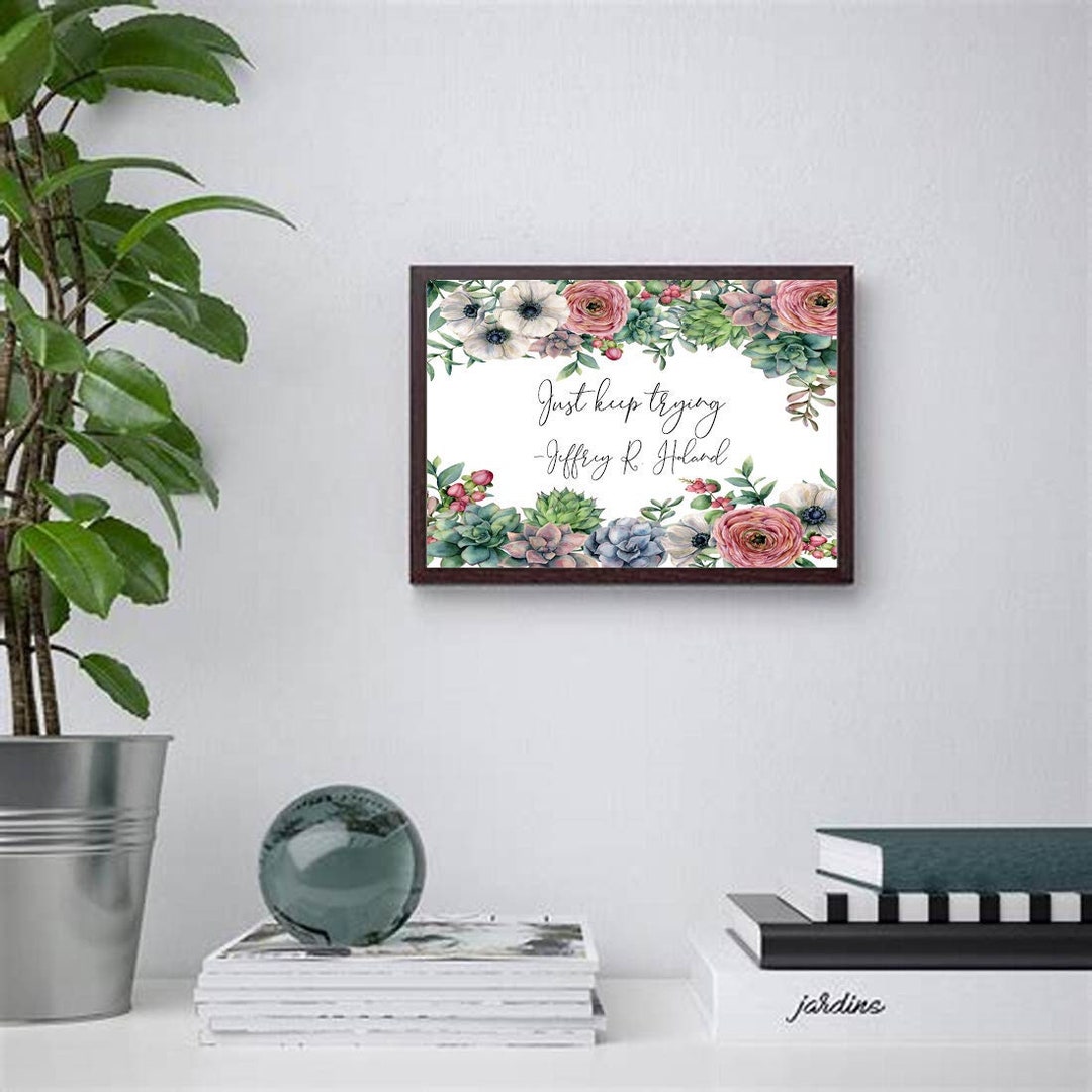 Just Keep Trying Lds Wall Art Lds Printable Lds Art Wall - Etsy