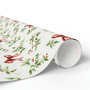 Wrapping Paper: Jolly Holly Bow | Gift Wrap | Birthday | Holiday ...