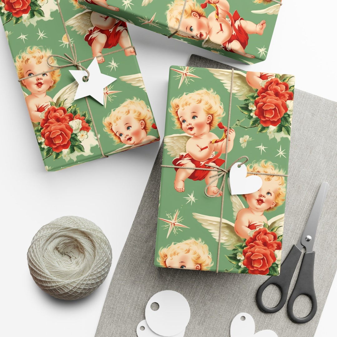 Wrapping Paper: Baby Angels | Gift Wrap | Baby Shower | Holiday ...