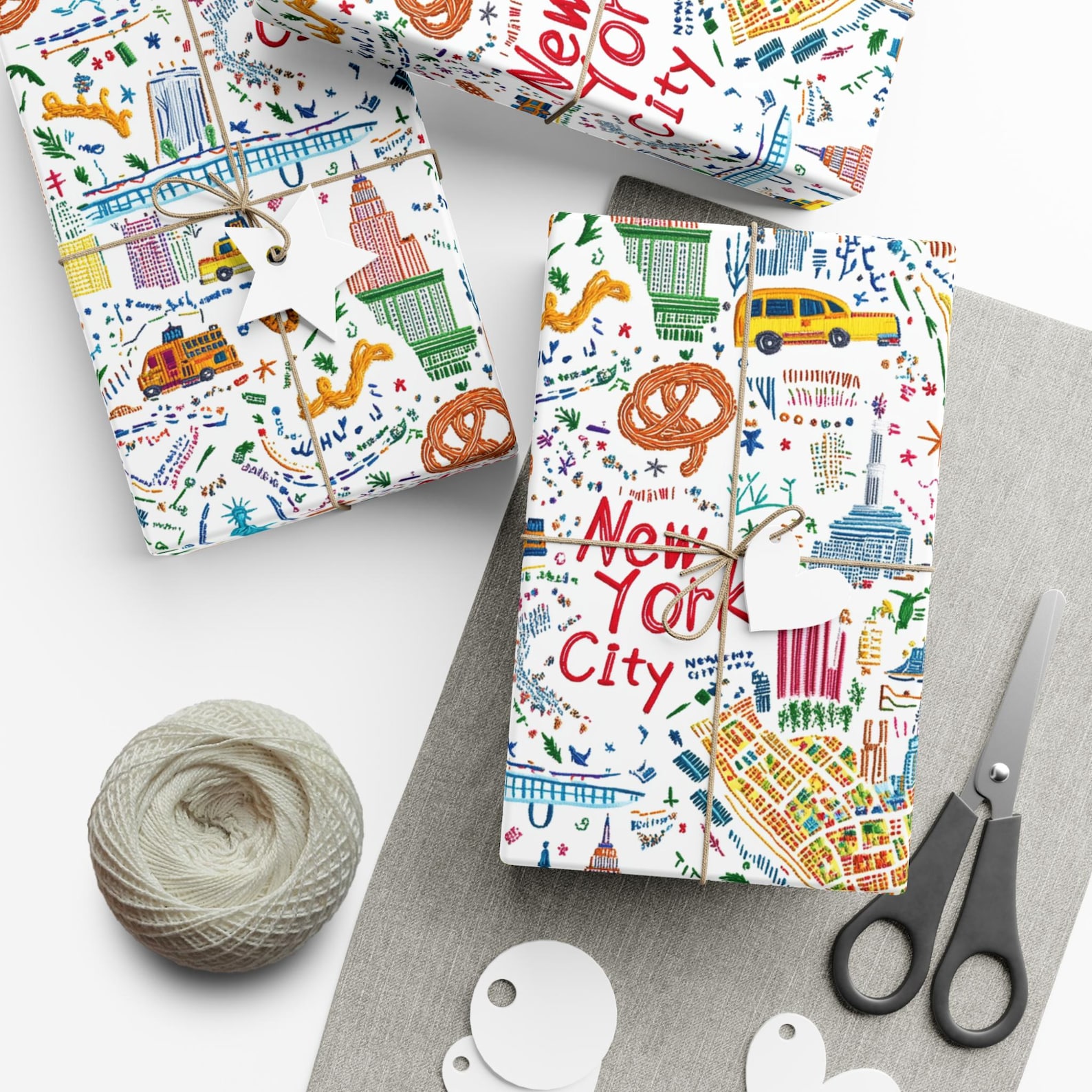 NYC Landmarks Gift Wrap: Colorful New York City Wrapping Paper - Etsy