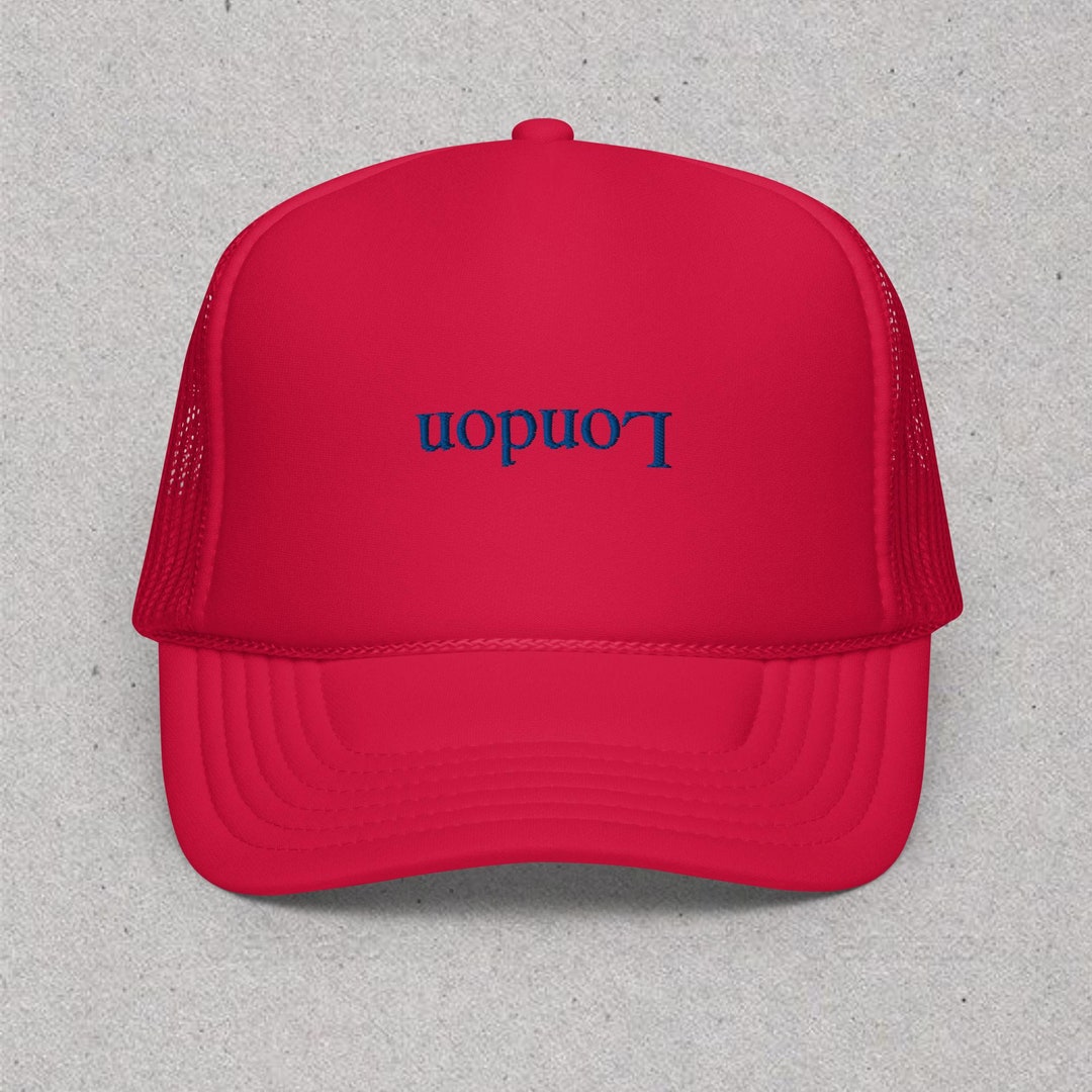 London Upside Down Embroidered Trucker Hat | Embroidered London Dad Hat ...