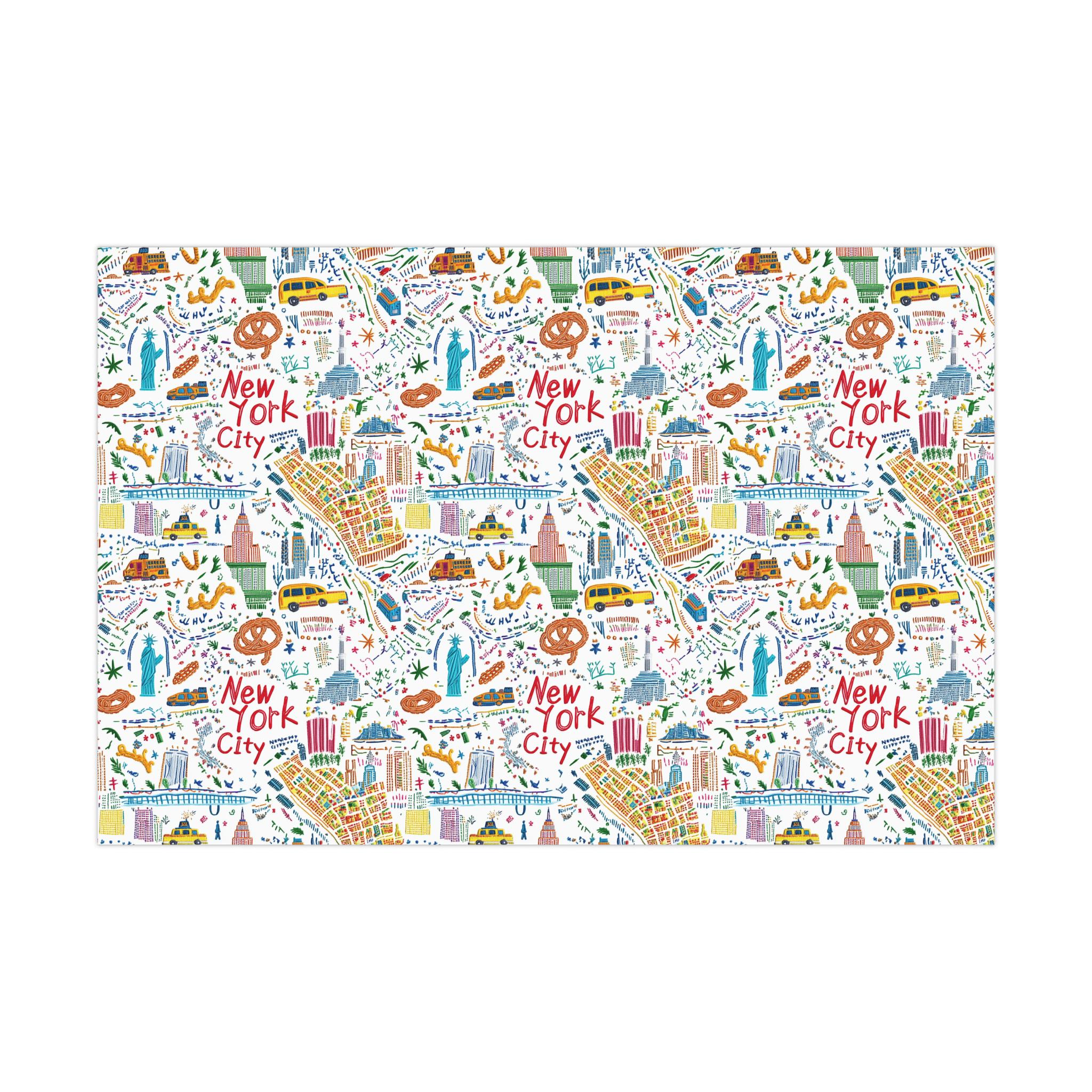 NYC Landmarks Gift Wrap: Colorful New York City Wrapping Paper - Etsy