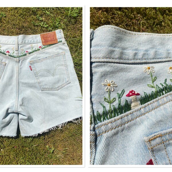 Embroidered Shorts - Etsy