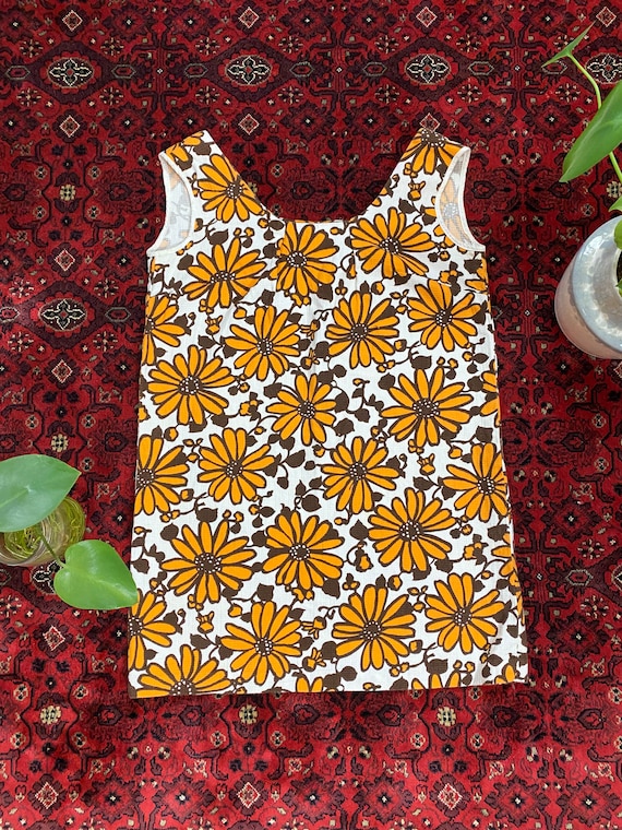 1960s Flower Power Daisy Micro Mini Dress - Gem