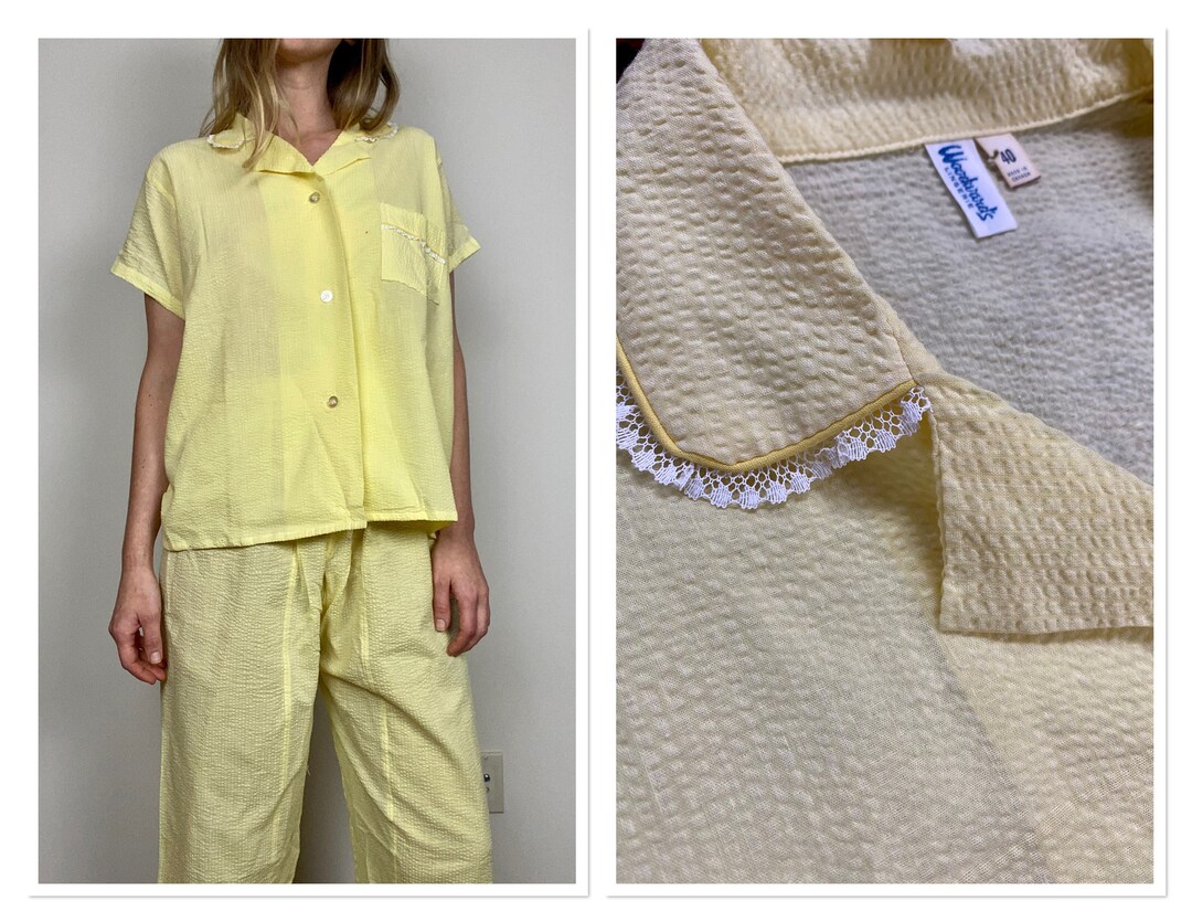 1970s Woodwards Yellow Pyjama Set - Etsy
