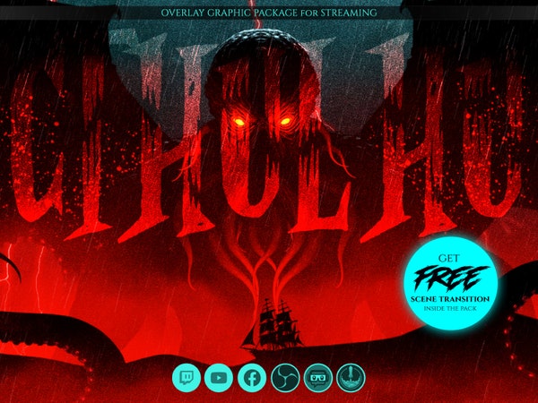 Animated Horror Twitch Overlay Package Screens, Alerts, Webcam, Stinger ...