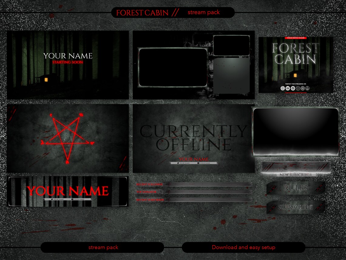 Forest Cabin Full Animated Horror Stream Overlay Graphic - Etsy