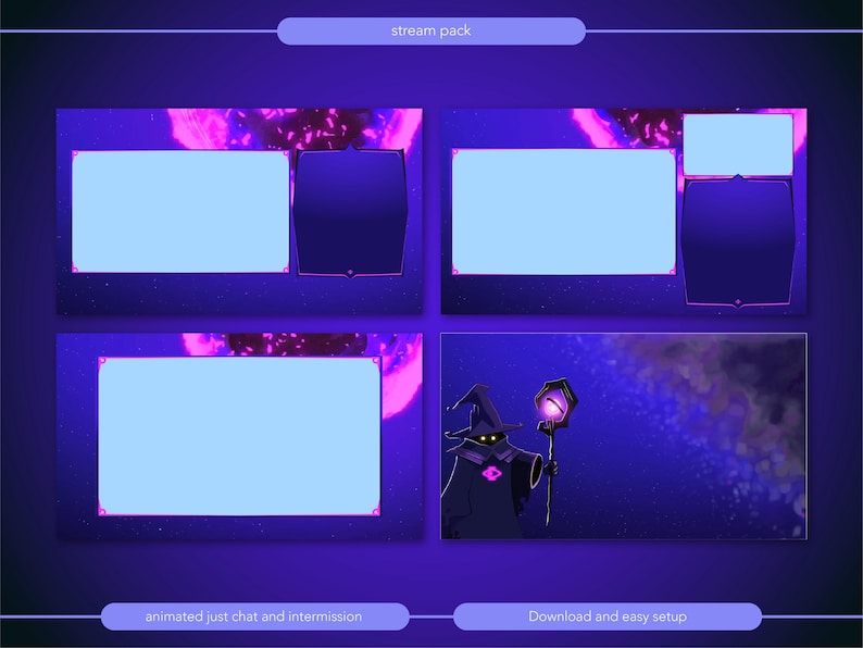 Animated Stream Overlay Package, Night Mage, Celestial, Blackhole ...
