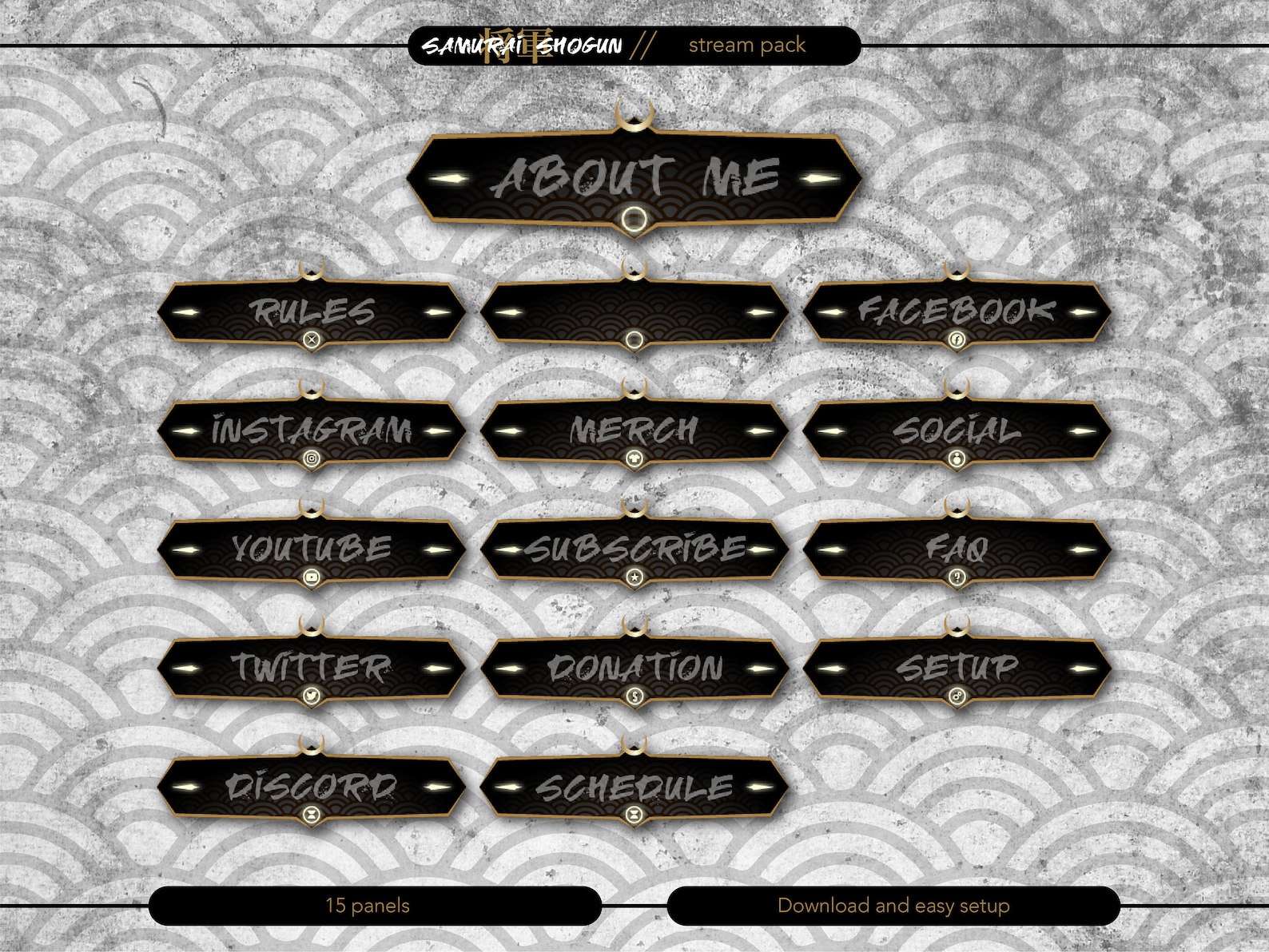 Twitch Overlay Twitch, Japanese Overlay, Samurai Shogun Oni Mask ...