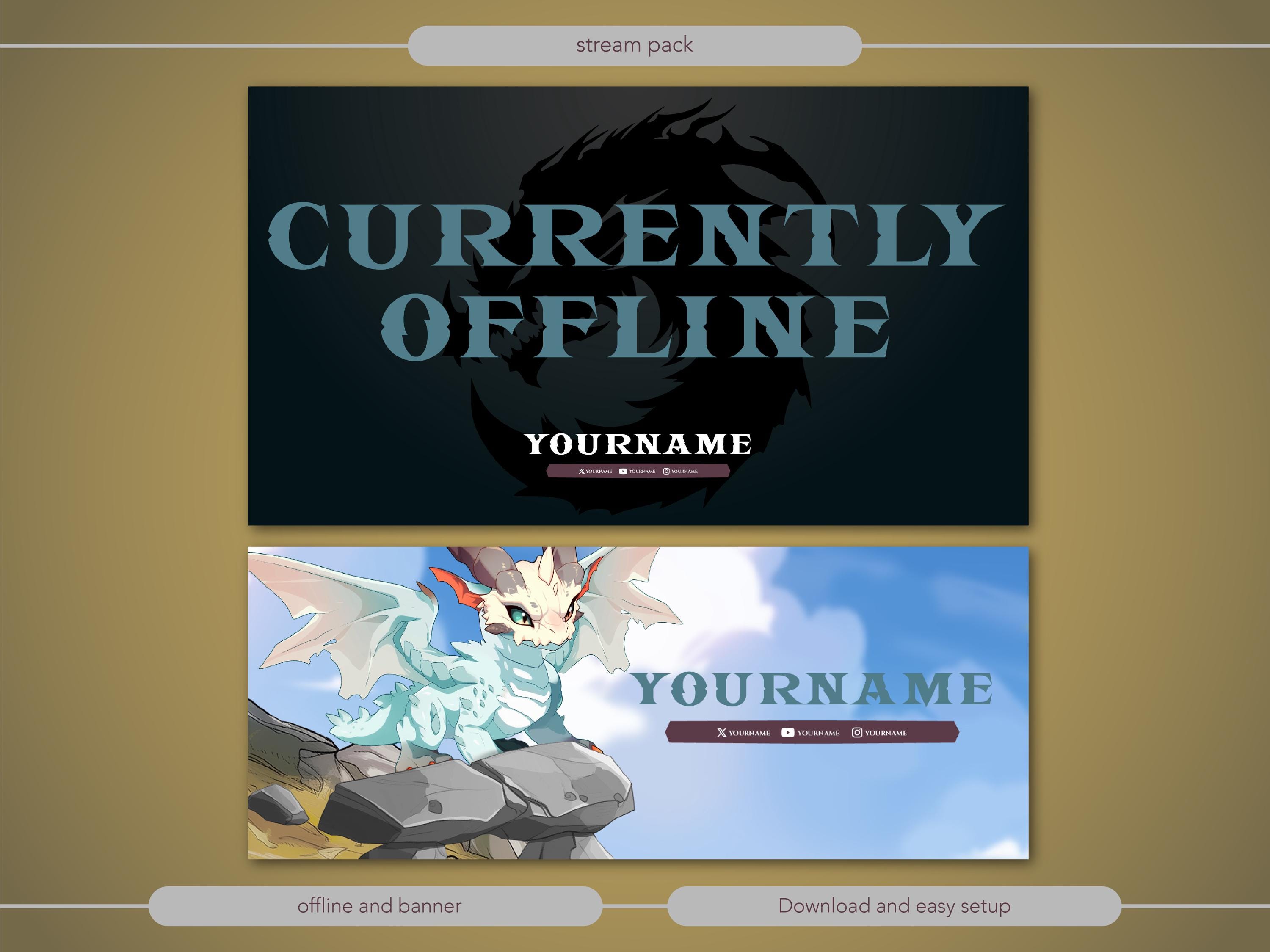 Animated Stream Overlay Package, Wyvern, Dragon, Chibi. Twitch Overlay ...
