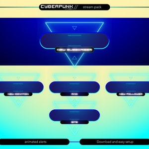 Full Animated Stream Overlay Graphic Package Cyberpunk Citizen. for ...