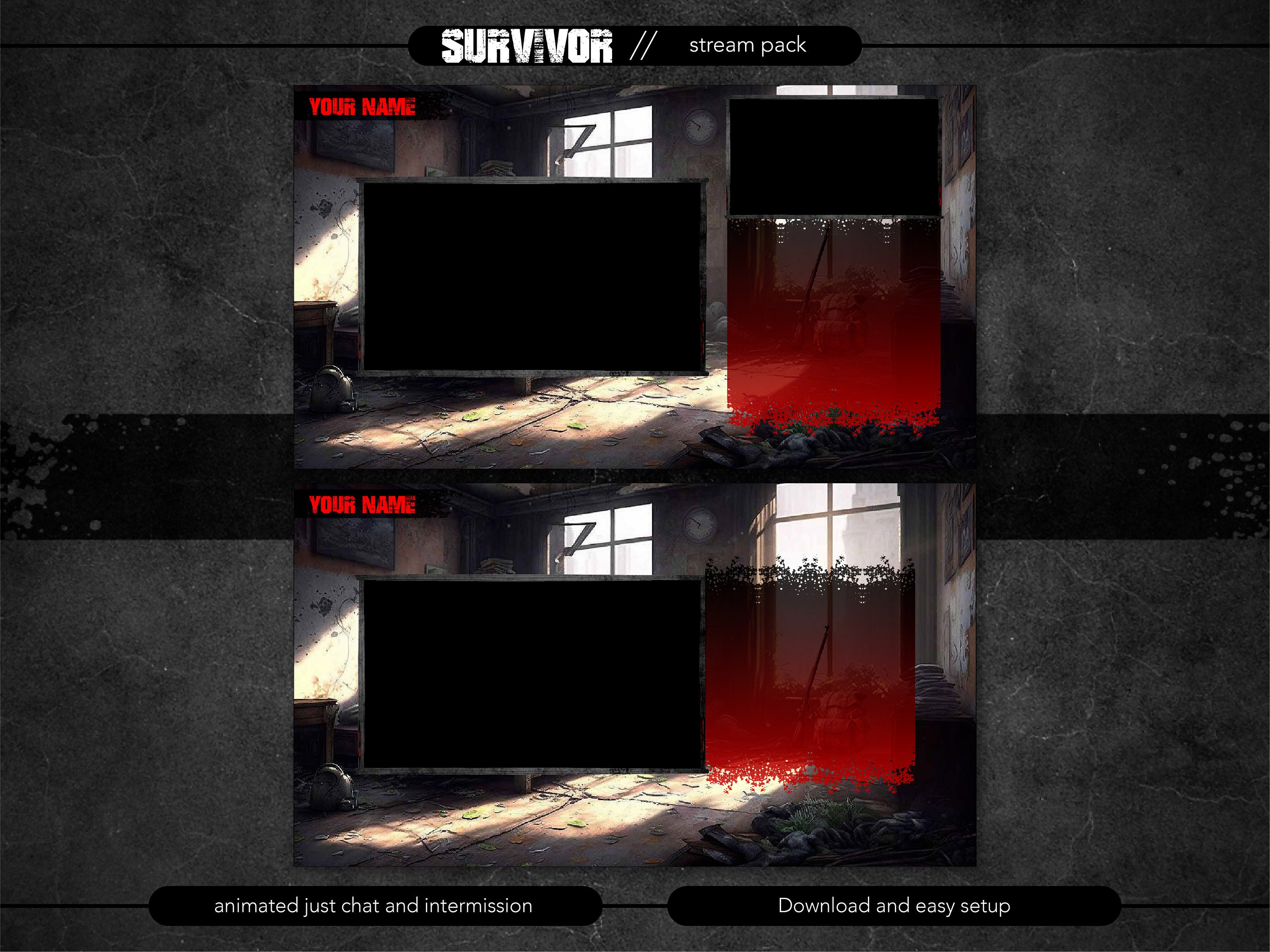 Full Animated Stream Overlay Package, the Post-apocalyptic Survivor ...