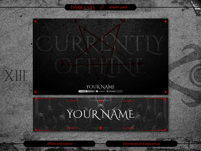 Full Animated Stream Overlay Package, Horror, Dark, Dark Cult Communion ...