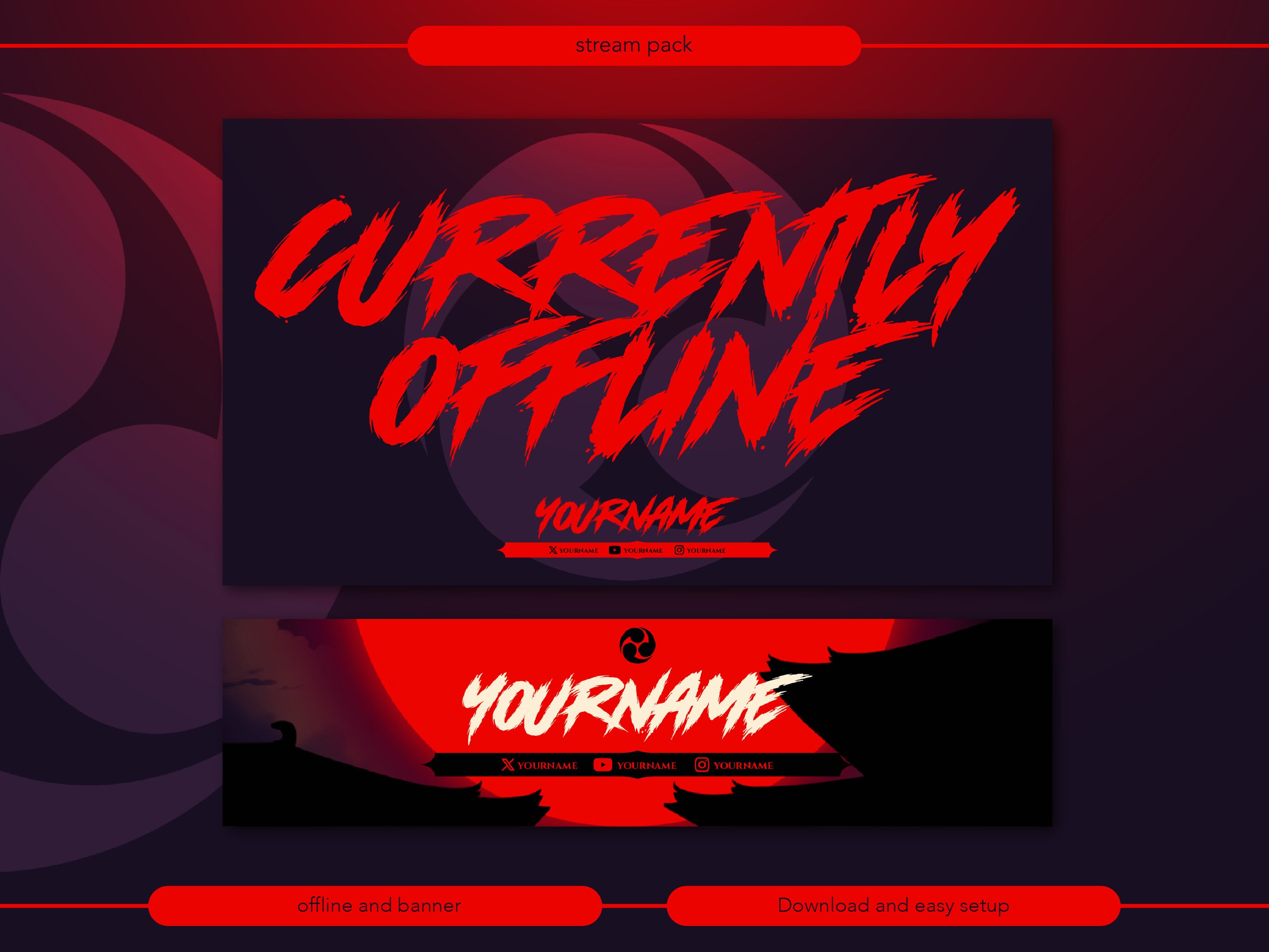 Full Animated Stream Overlay Package, Ninja, Cat, Acatsuki Shinobi ...
