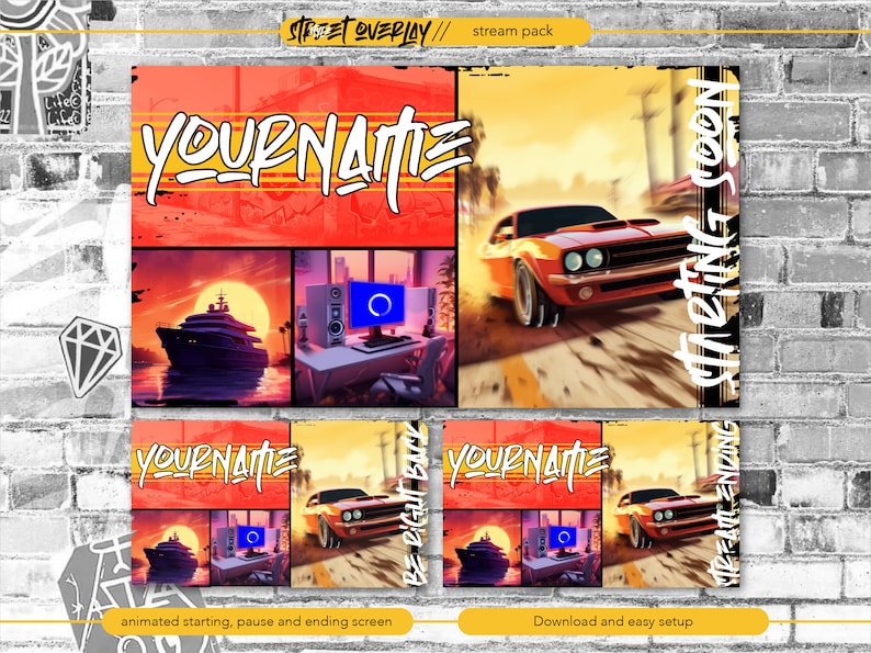 Full Animated Stream Overlay Package, Hip-hop, Gangster, Street Style ...