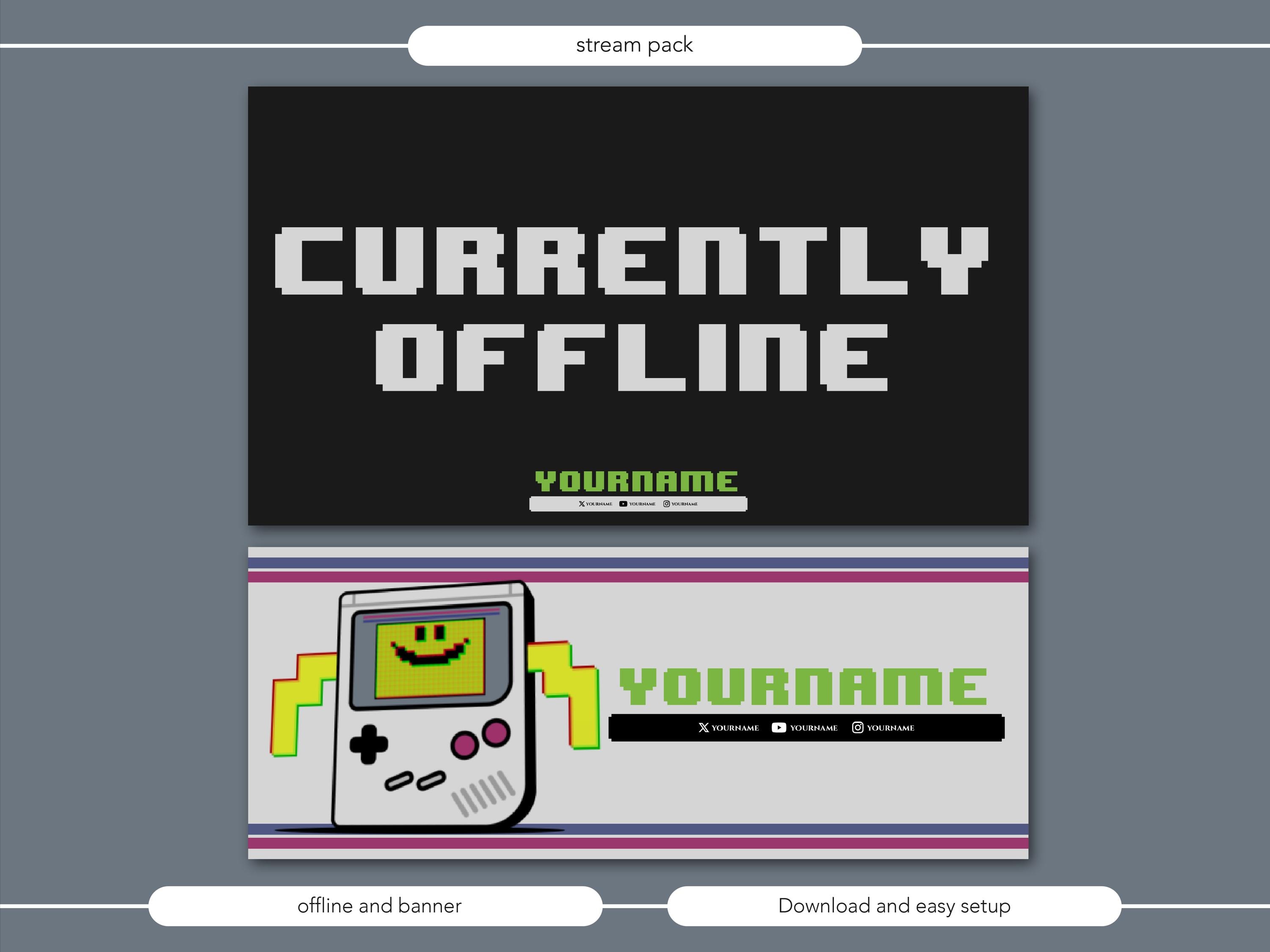Retro Gameboy Animated Stream Overlay | Nostalgia Theme Package for ...
