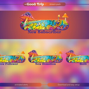 Full Animated Stream Overlay Package, Psychedelic, Trippy, Good Trip ...