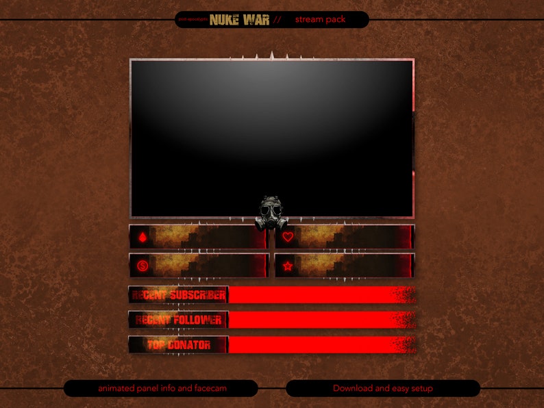 Animated Stream Overlay Package, Fire, Apocalyptic, War, Nuke War ...