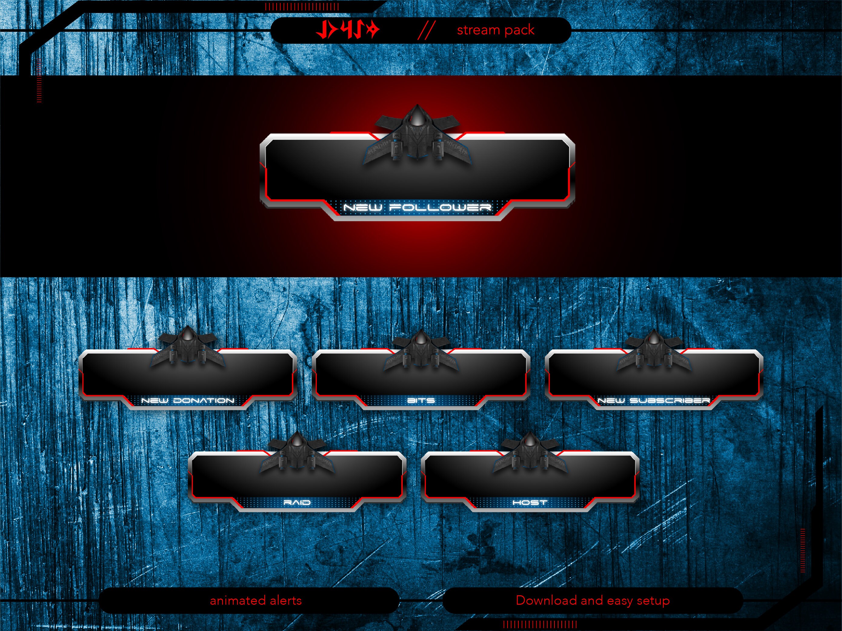 Galaxy Space Fighter Full Animated Stream Overlay Graphic Package ...