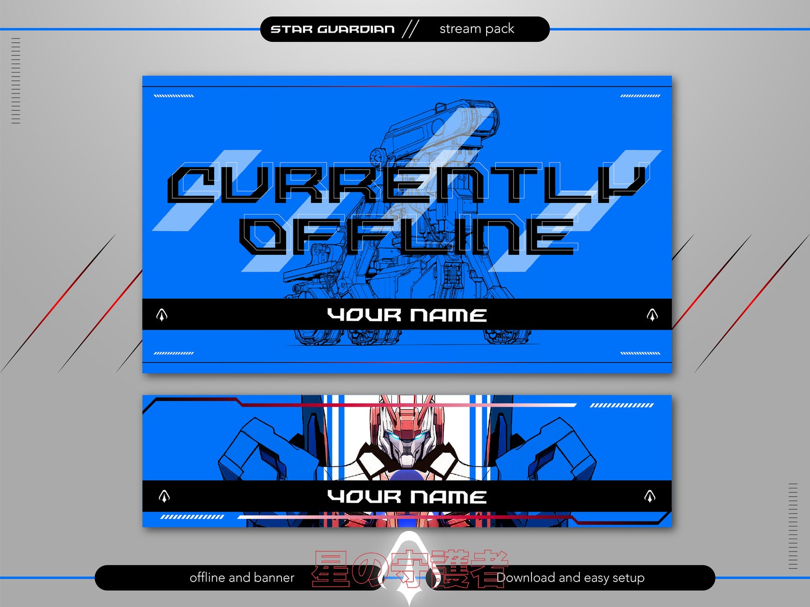 Anime Robot, Mecha, Manga Robot, Animated Stream Overlay Package ...