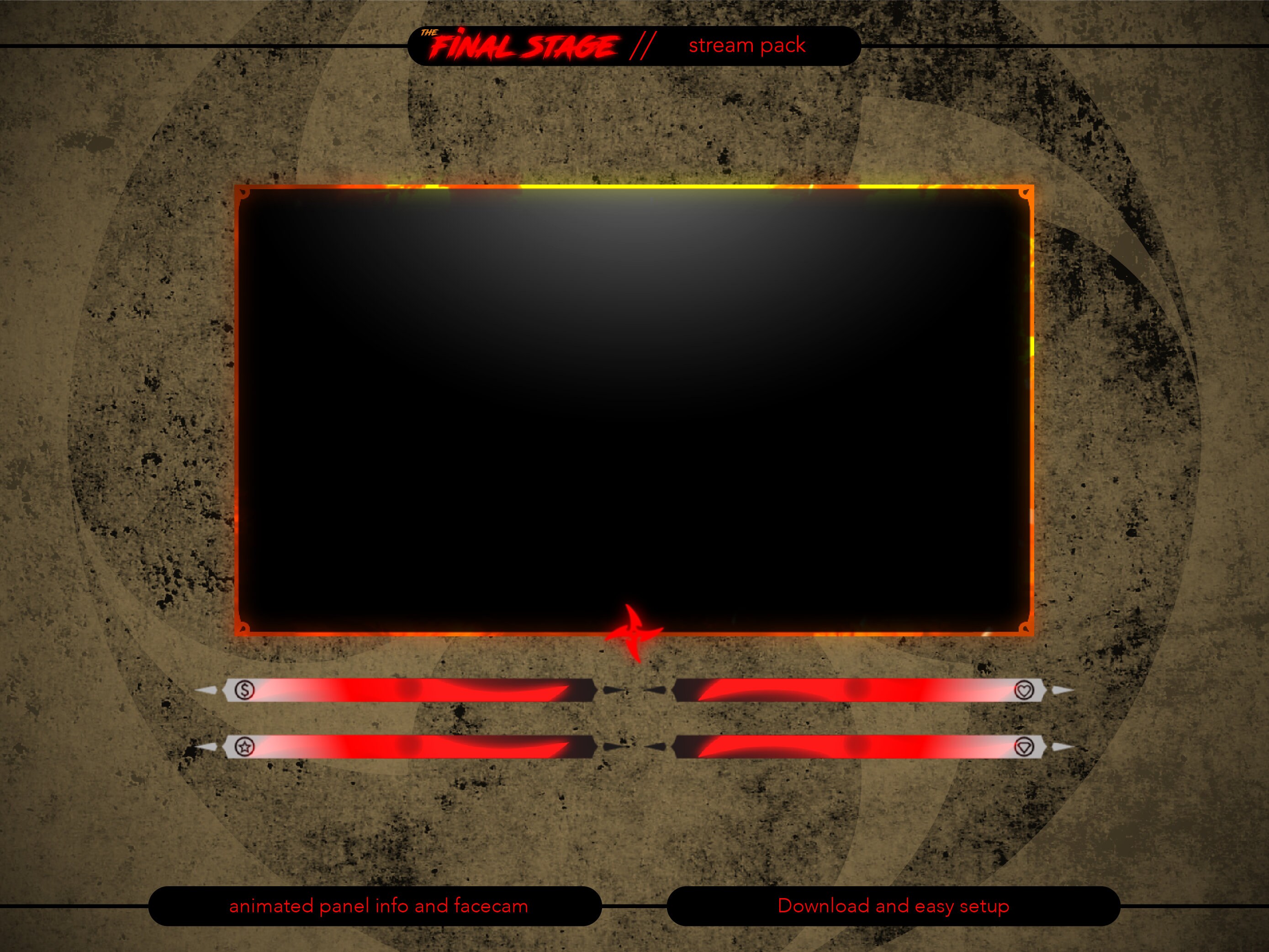 Full Animated Stream Overlay Package, Ninja, Shuriken, Shinobi. Twitch ...