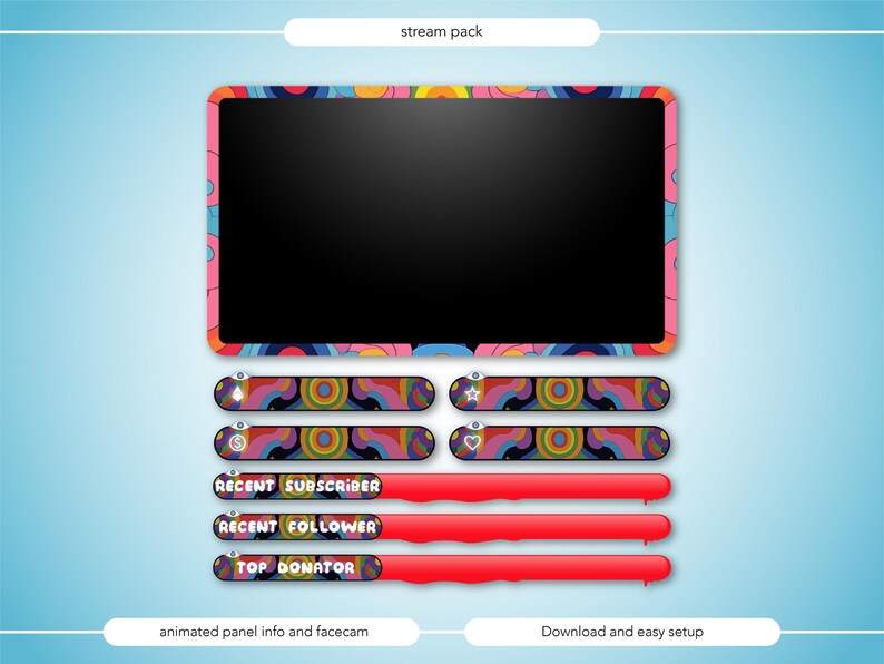 Animated Stream Overlay Package, Good Vibe, Chill. Twitch Overlay ...