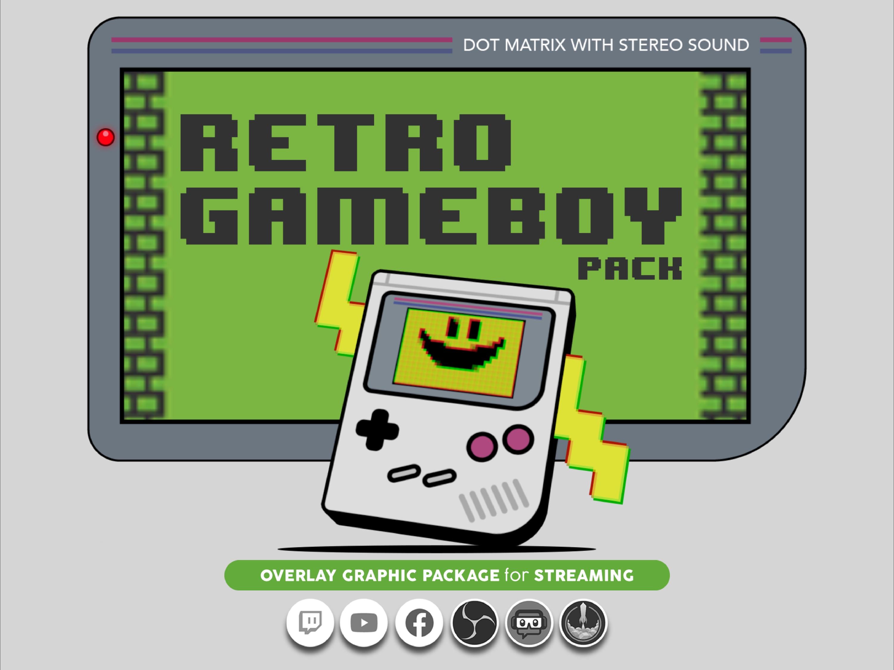 Retro Gameboy Animated Stream Overlay | Nostalgia Theme Package for ...