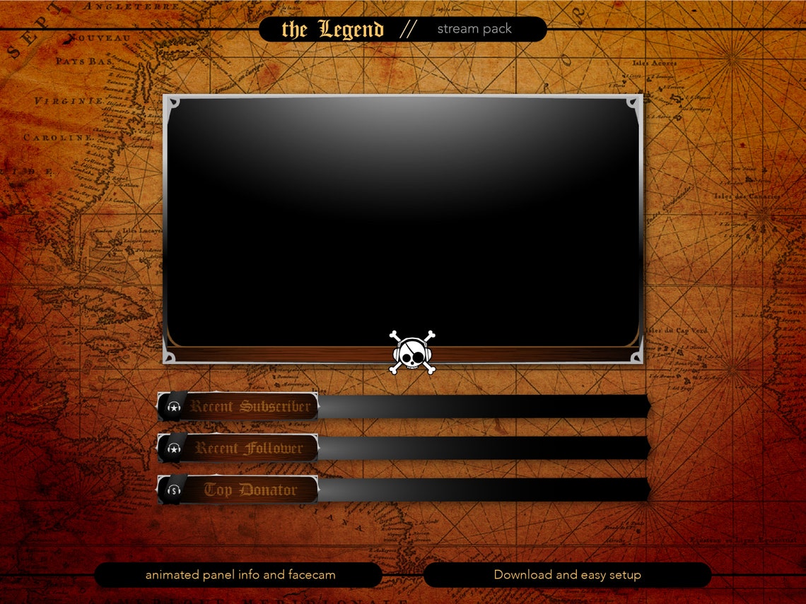 Full Animated Stream Overlay Package, Anime, Adventure, Pirate, the ...