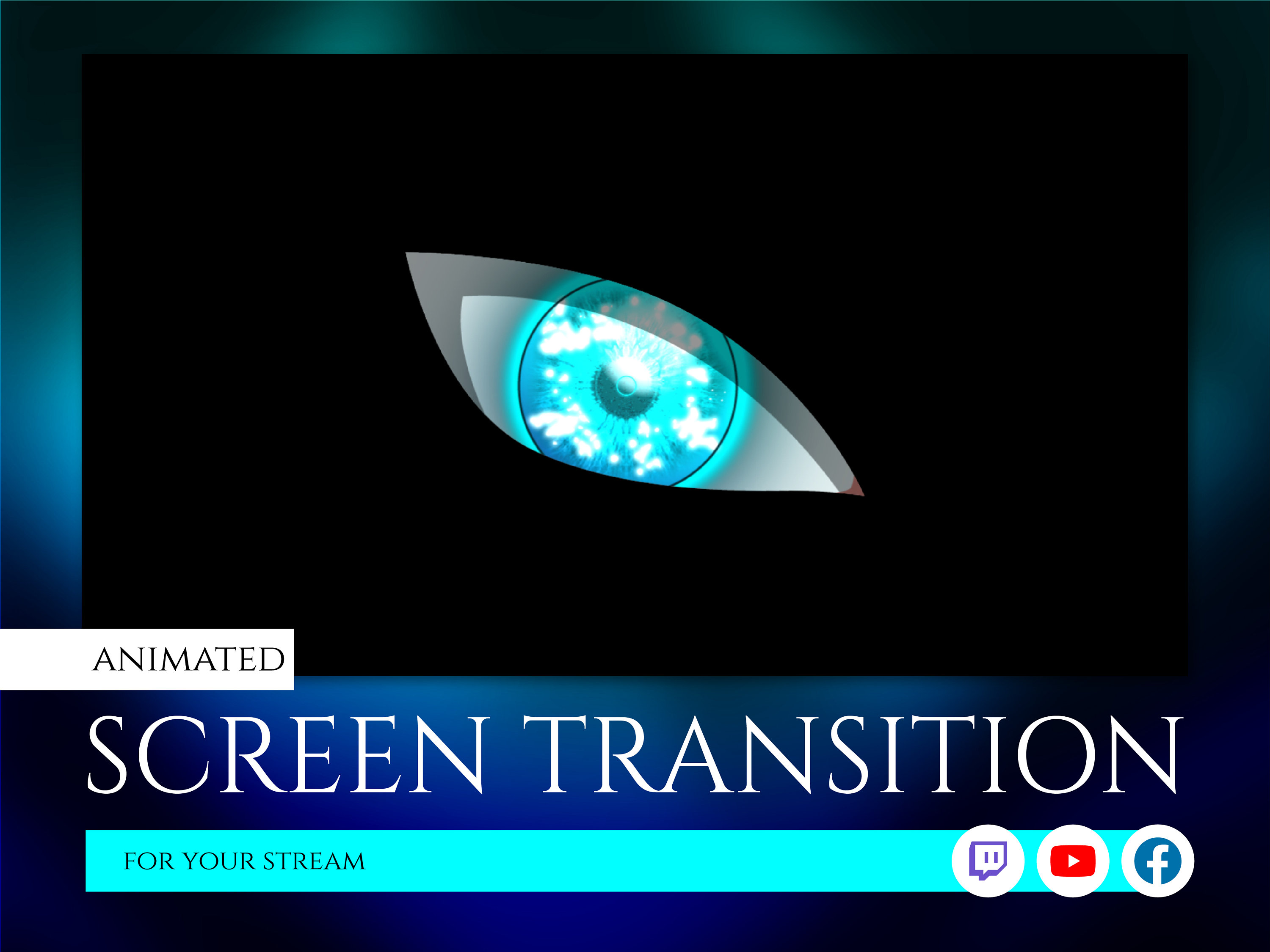 Blue Anime Eye Stinger Transition, Screen Transition, Twitch Screen ...