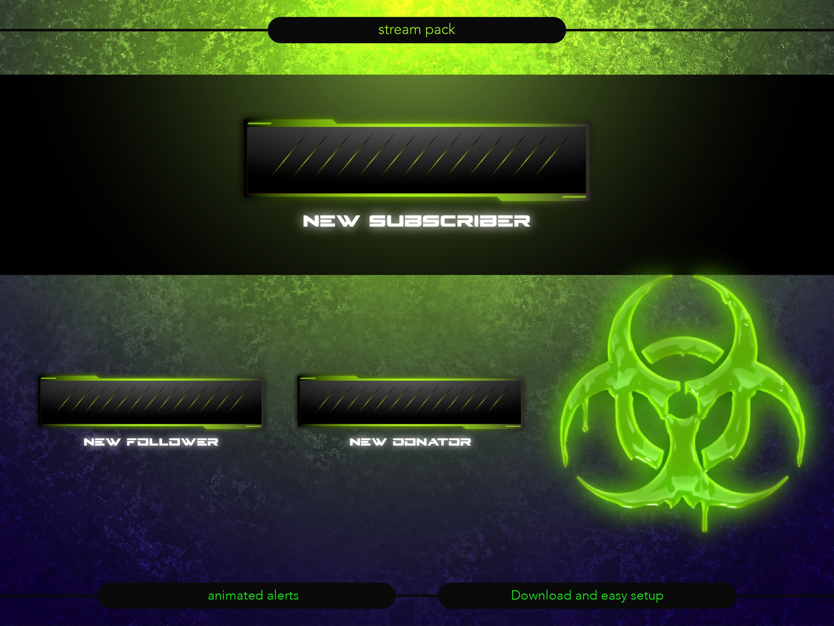 Full Animated Stream Overlay Package, Anti Toxic, Positive Streamer ...