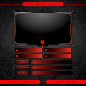 Full Animated Stream Overlay Package, Horror, Bat, Vampire Lady. Twitch ...