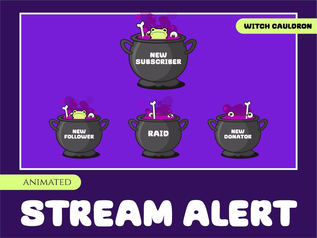 6x Witch Cauldron Animated Alerts, Magic. Alerts for Streaming on ...
