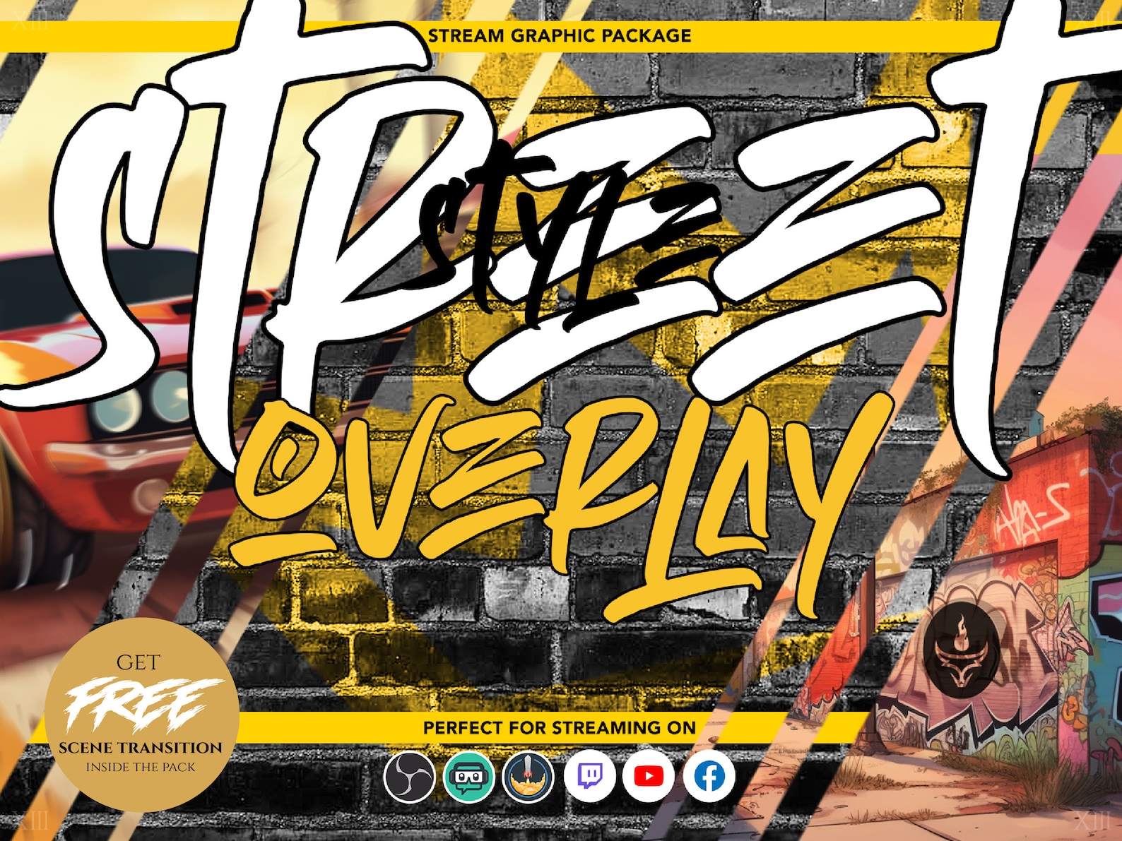 Full Animated Stream Overlay Package, Hip-hop, Gangster, Street Style ...