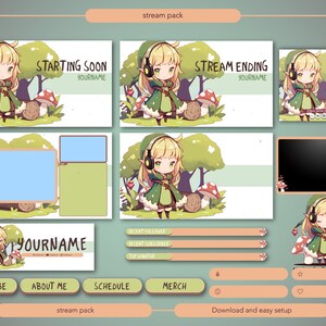Animated Stream Overlay Package, Cute Elf, Fantasy, Forest. Twitch ...