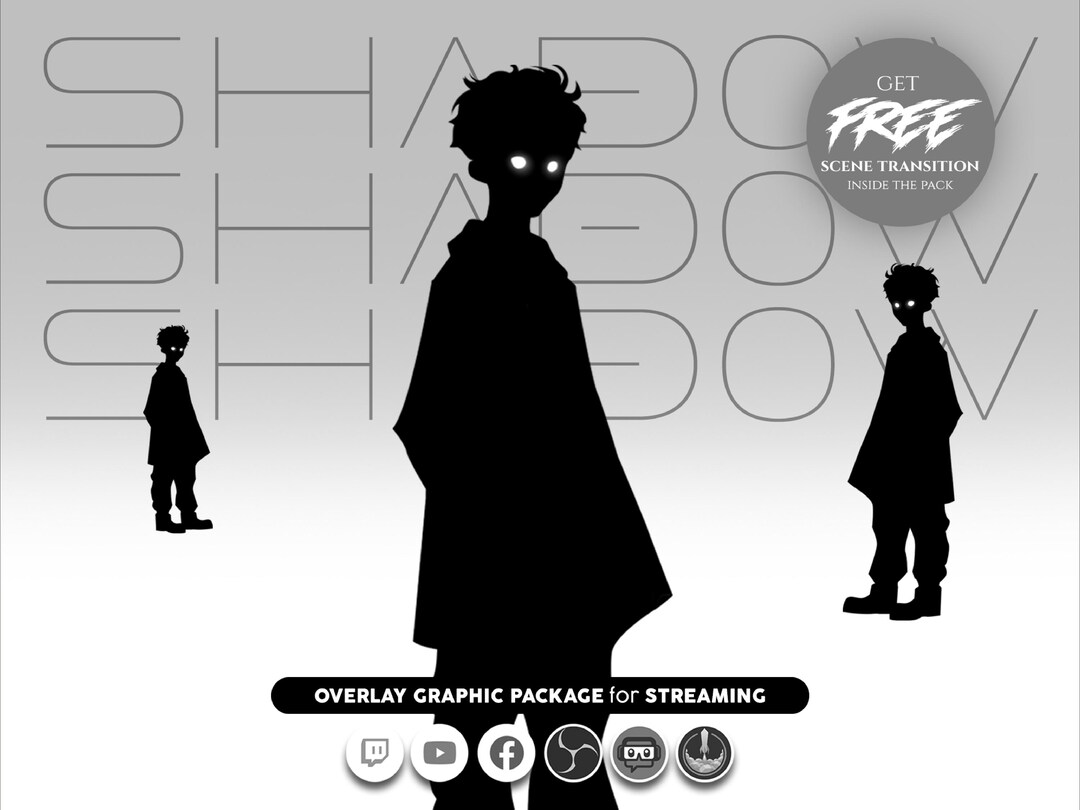 Animated Stream Overlay Package, Dark, Shadow. Twitch Overlay, Facebook ...