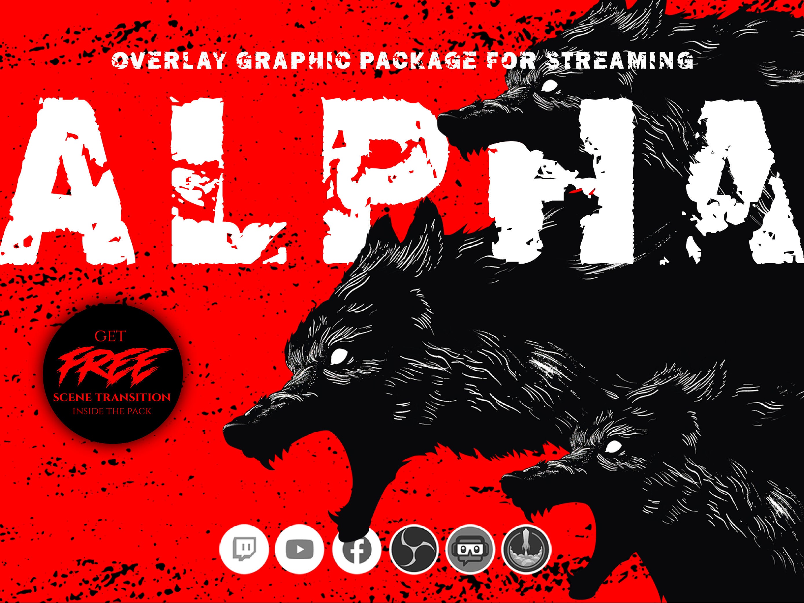 Animated Stream Overlay Package, Alpha Pack, Wolf Leader, Hunter ...