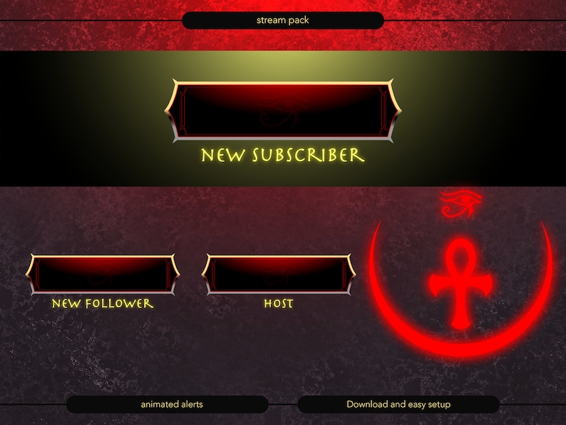 Full Animated Stream Overlay Package, Ancient Egypt God, Anubis. Twitch ...