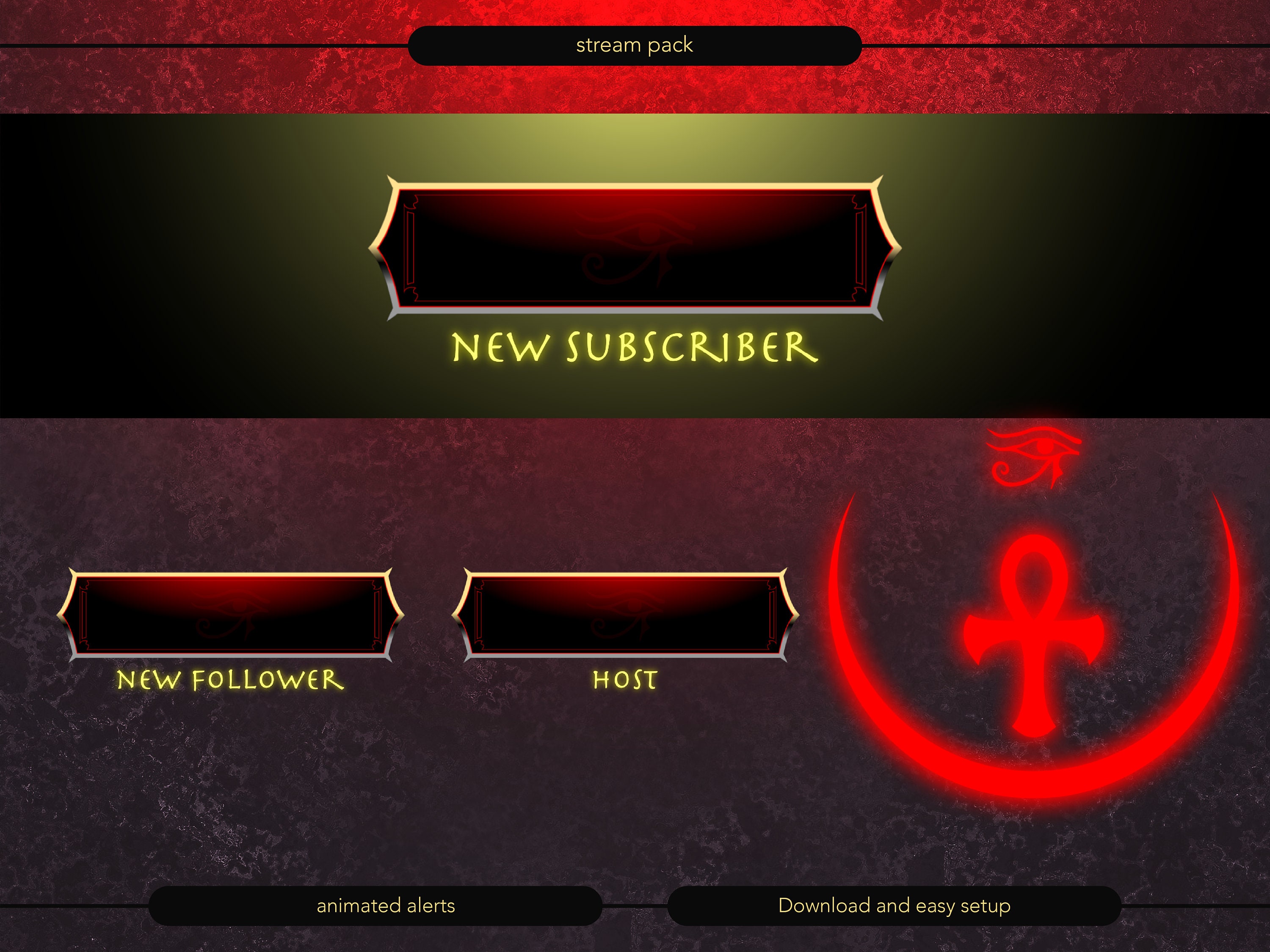 Full Animated Stream Overlay Package, Ancient Egypt God, Anubis. Twitch ...