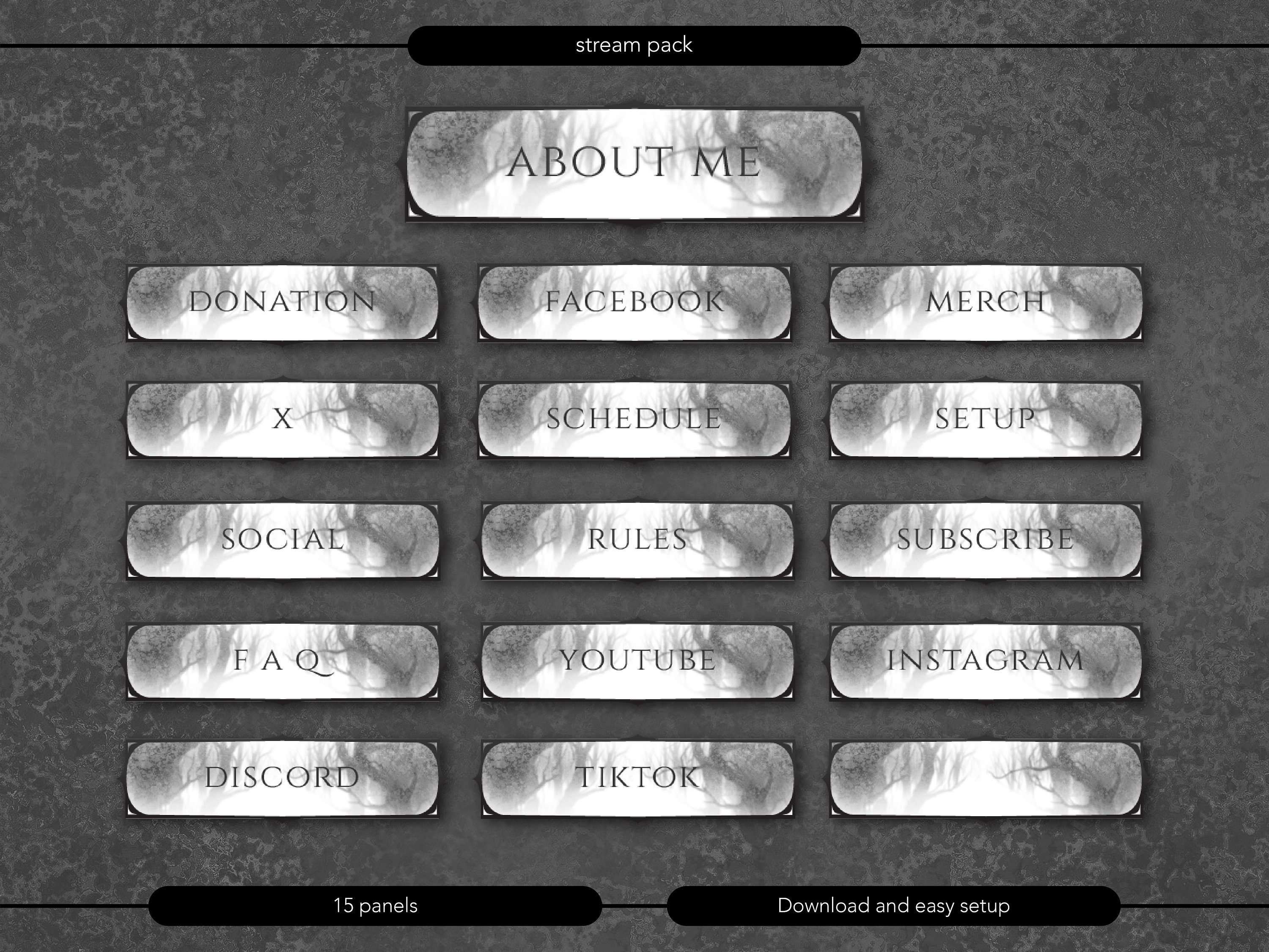 Animated Stream Overlay Package, Dark, Death Raven. Twitch Overlay ...