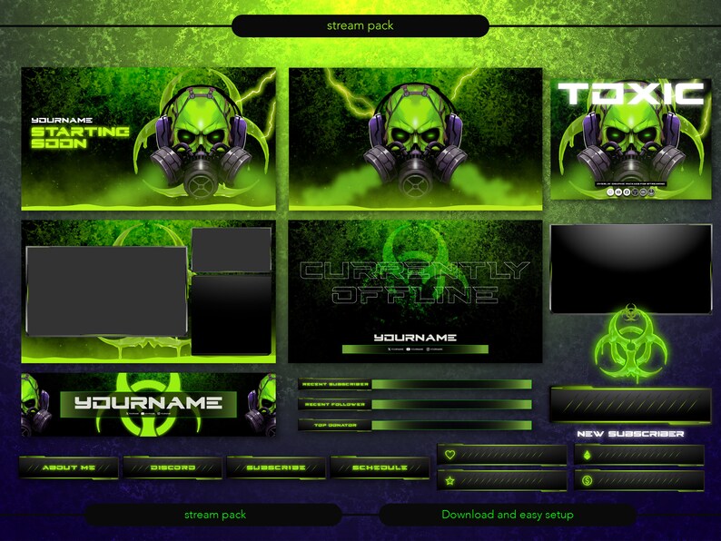 Full Animated Stream Overlay Package, Anti Toxic, Positive Streamer ...