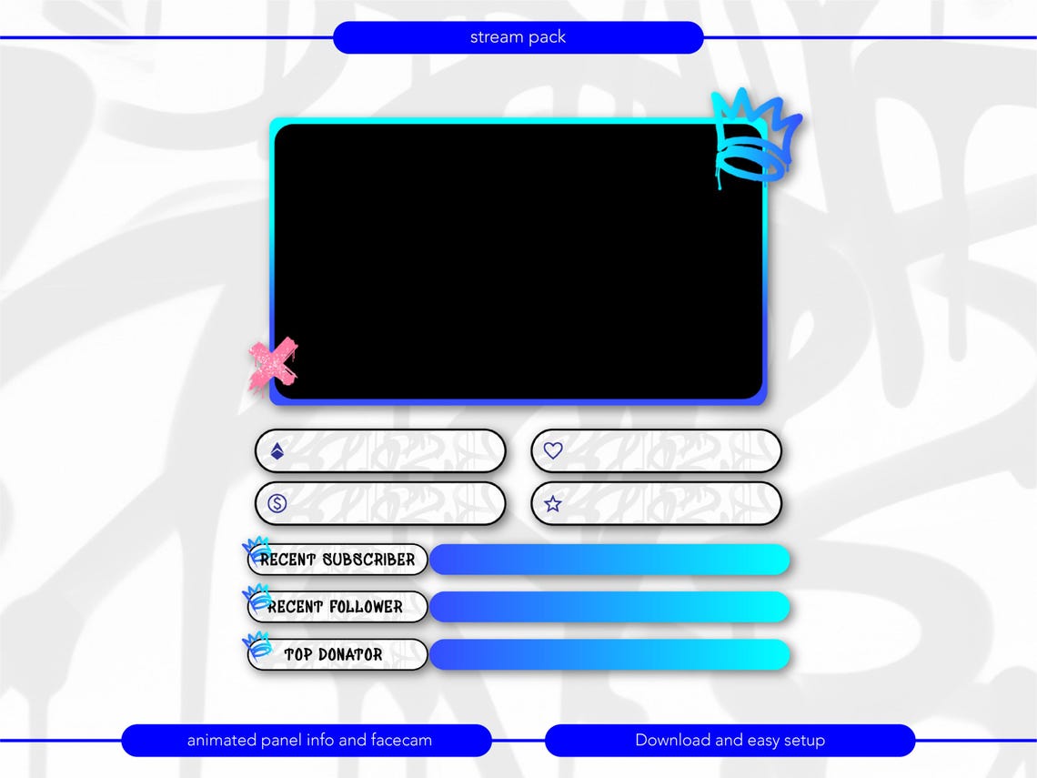 Animated Stream Overlay Package, Street Style. Twitch Overlay, Facebook ...