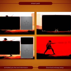 Animated Stream Overlay Package, Bounty Hunter, Wild West. Twitch ...