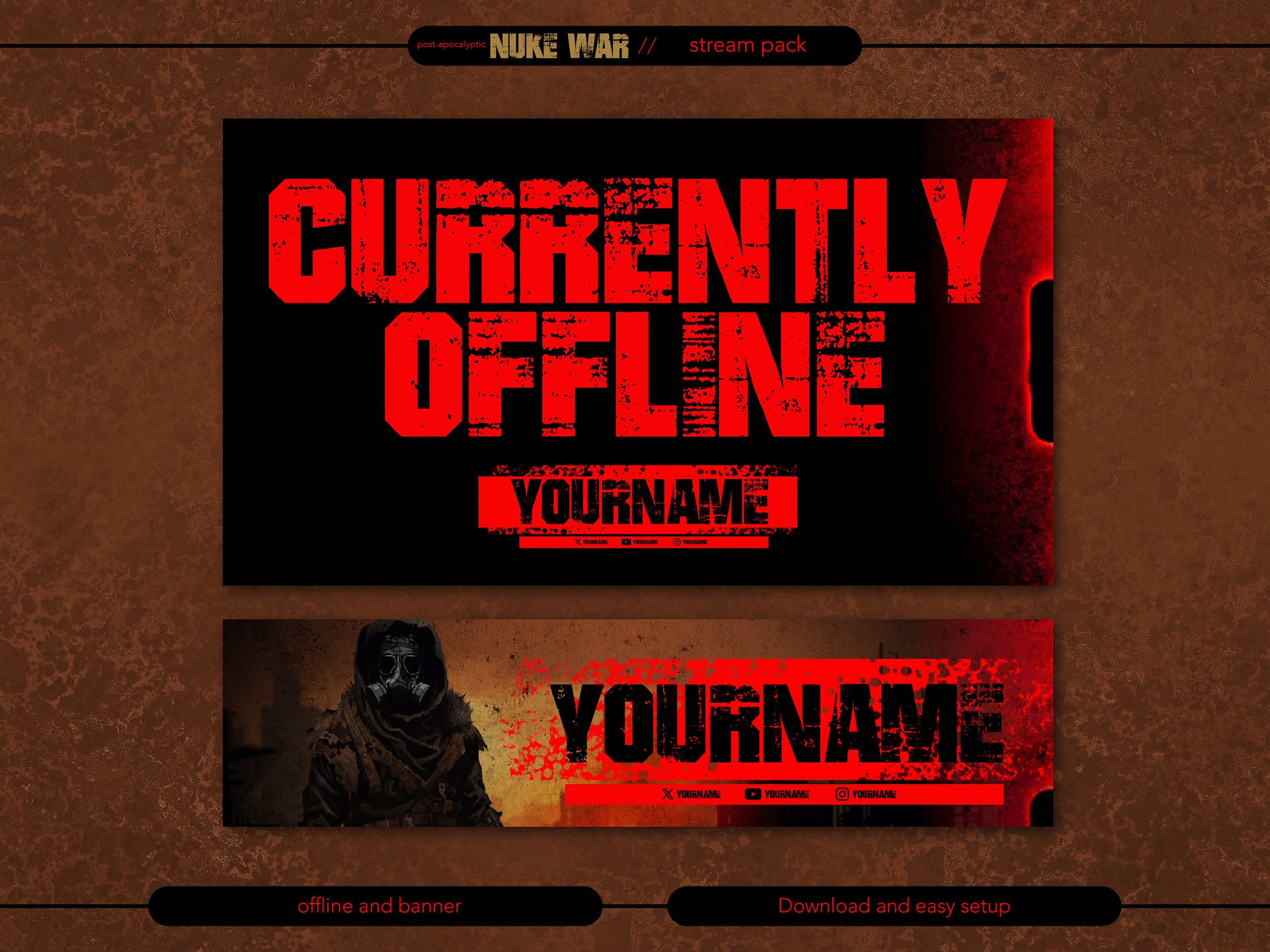 Animated Stream Overlay Package, Fire, Apocalyptic, War, Nuke War ...