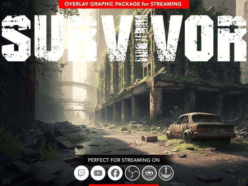 Full Animated Stream Overlay Package, the Post-apocalyptic Survivor ...
