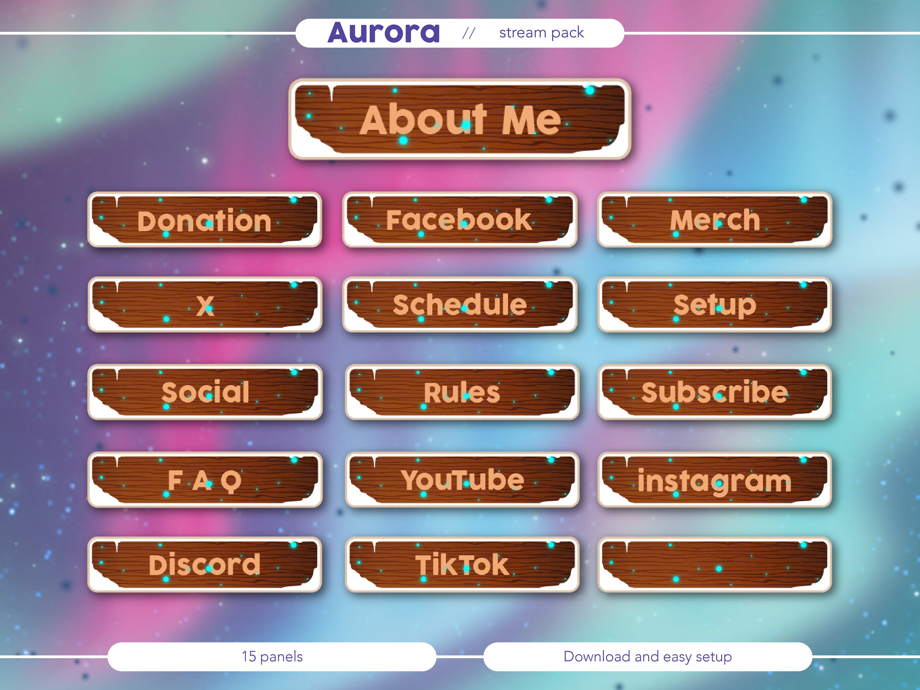 Full Animated Stream Overlay Package, Snow, Cozy, Lo-fi, Aurora. Twitch ...